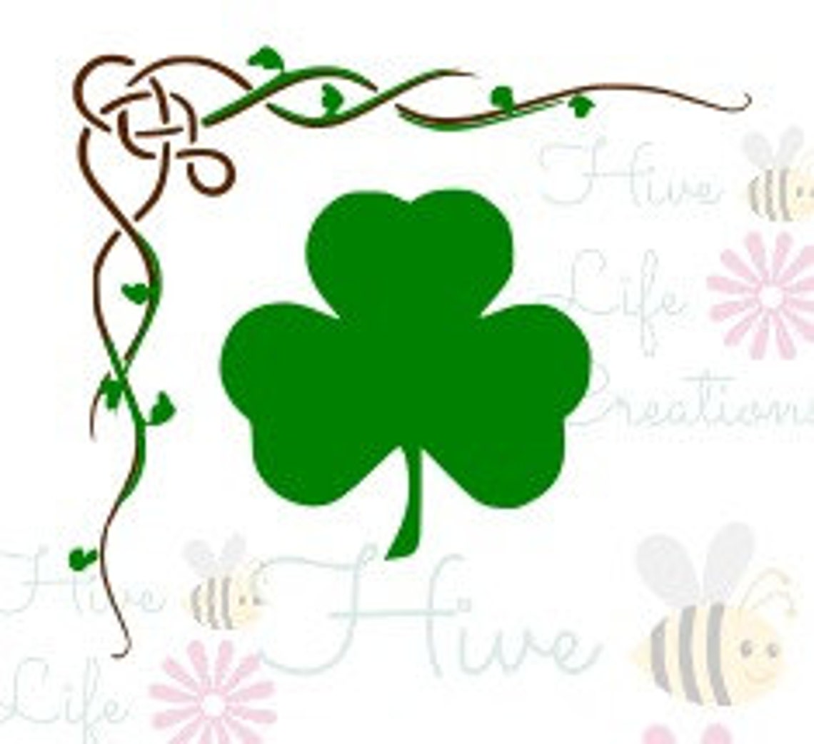 Shamrock Clover With Ivy Boarder SVG * Clover Leprechaun St. Patrick's ...