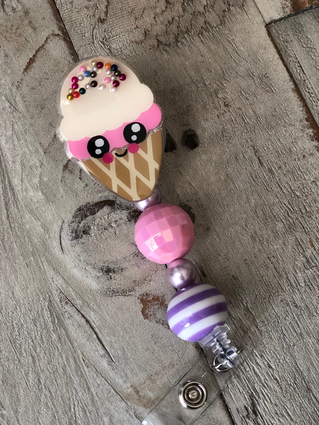 Ice Cream Badge Reel * Cute Ice Cream Retractable Badge Holder ...