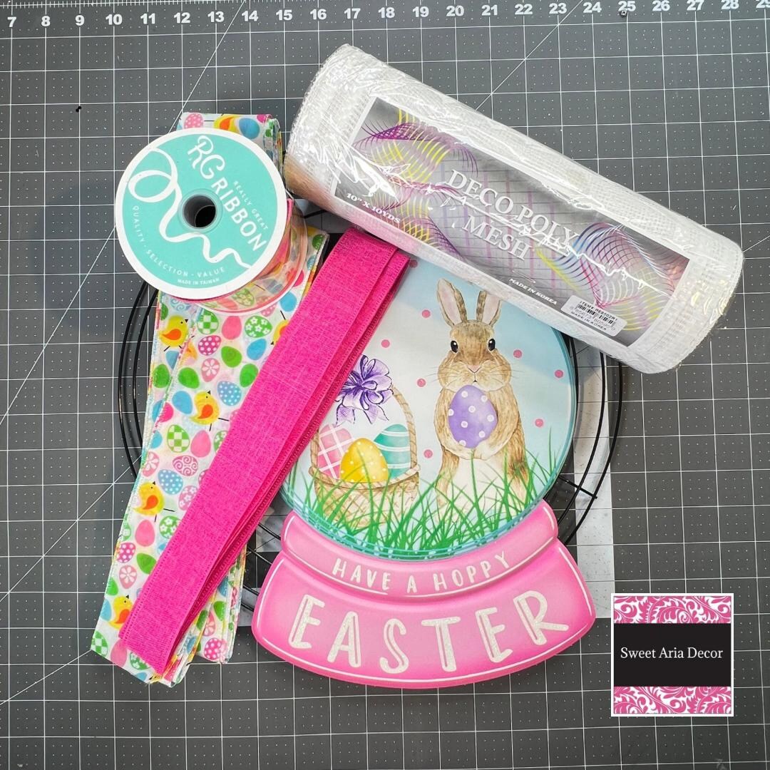 Easter Wreath Kit, Thin Easter Snowglobe Wreath Kit, DIY Wall Door ...