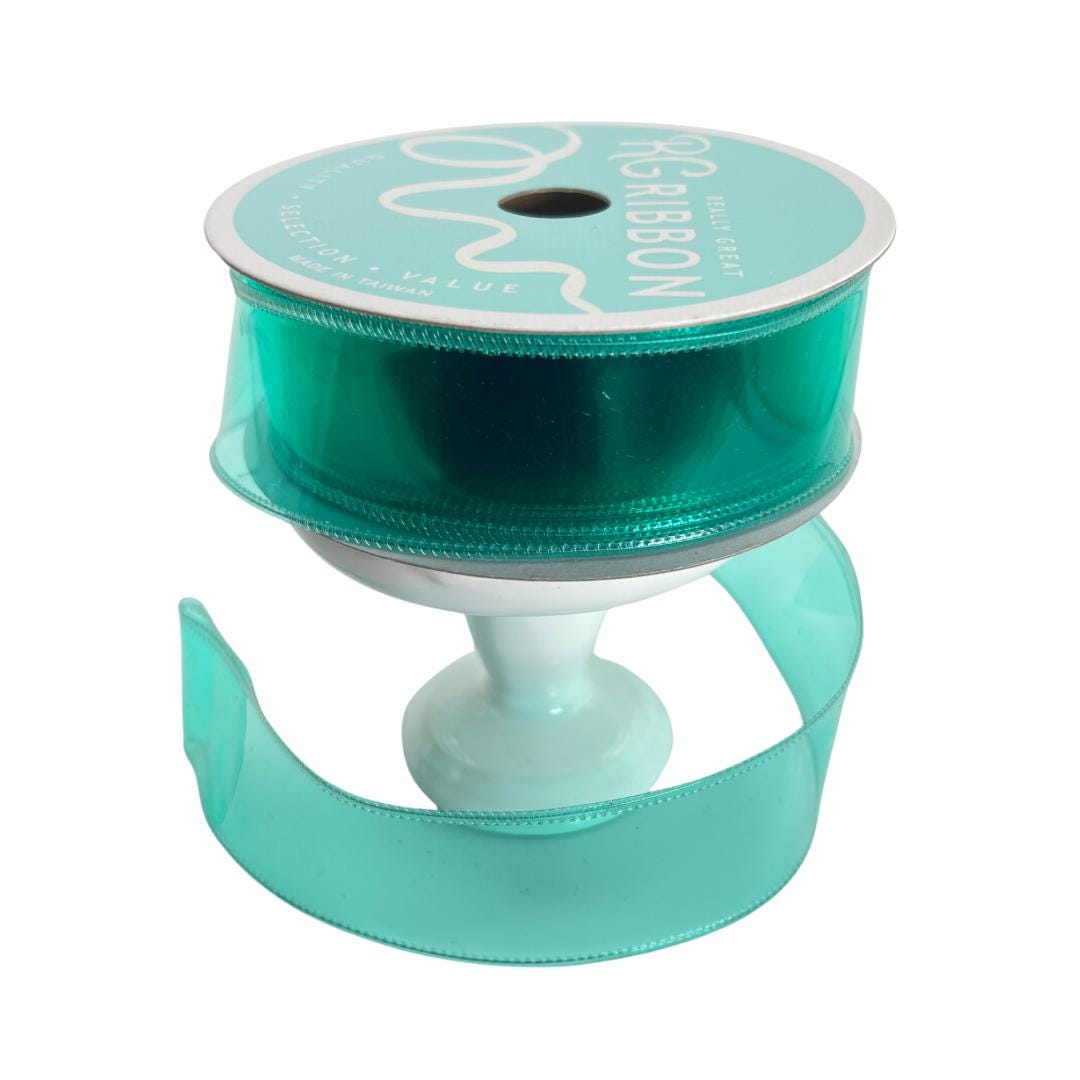 Aqua Jelly Ribbon, Green Translucent Vinyl PVC Ribbon, Wreathmaking ...