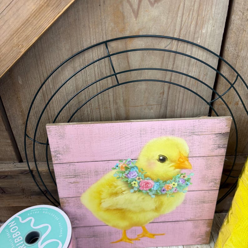 Easter Wreath Kit, Thin Easter Chick Wreath Kit, DIY Wall or Door Decor ...