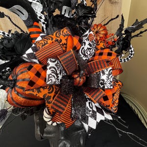 Extra Large Decorated Black Skull, Skull Halloween Arrangement, Over ...