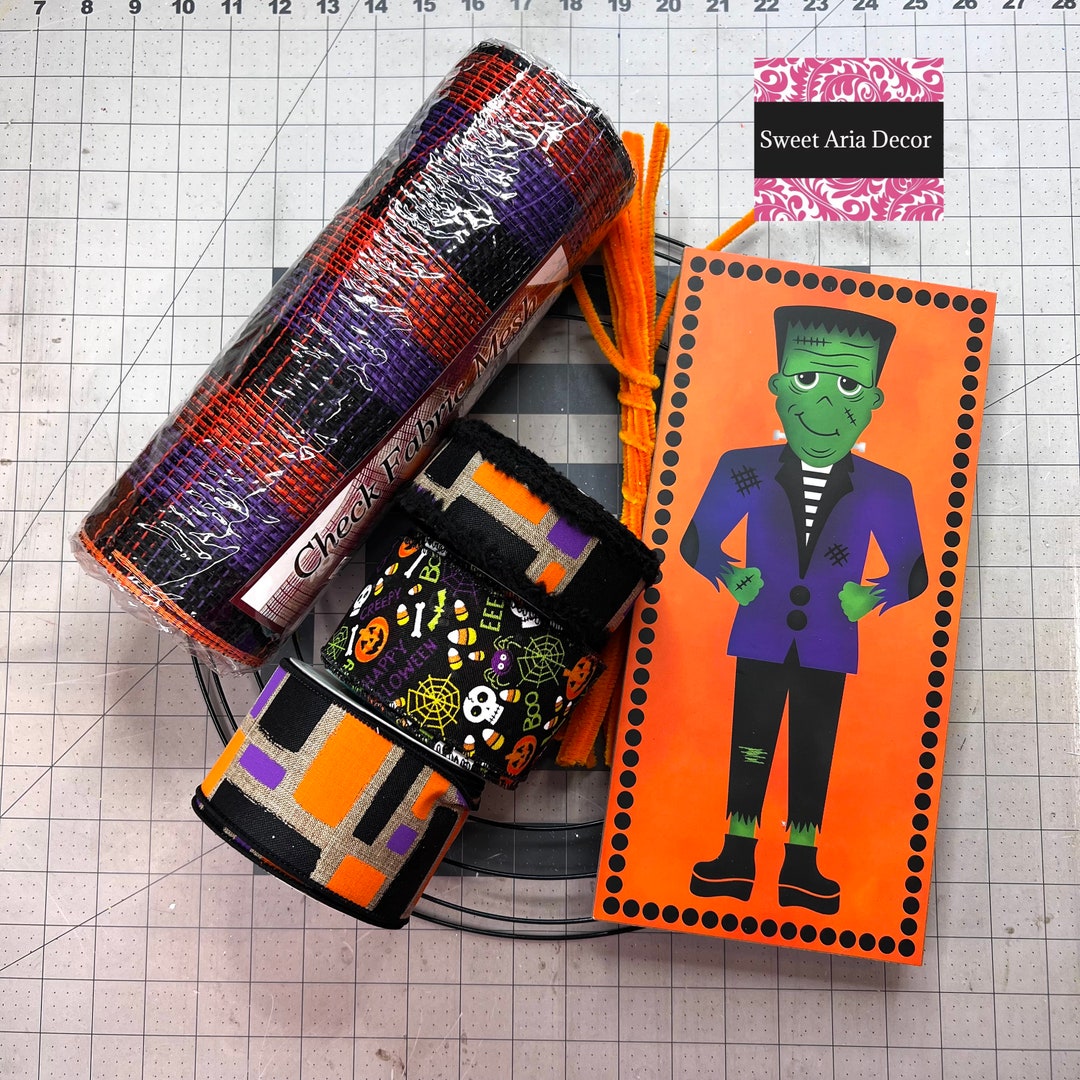 Halloween Thin Wreath Kit, Frank Monster Wreath Kit, DIY Halloween ...