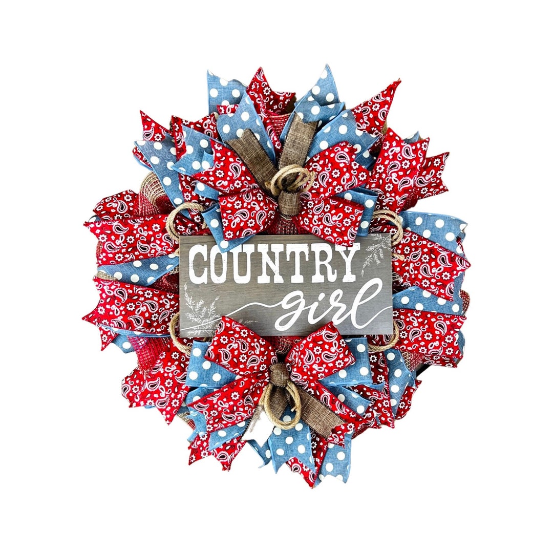 Cowgirl Thin Wreath for Door, Country Girl Skinny Wreath for Storm Door ...