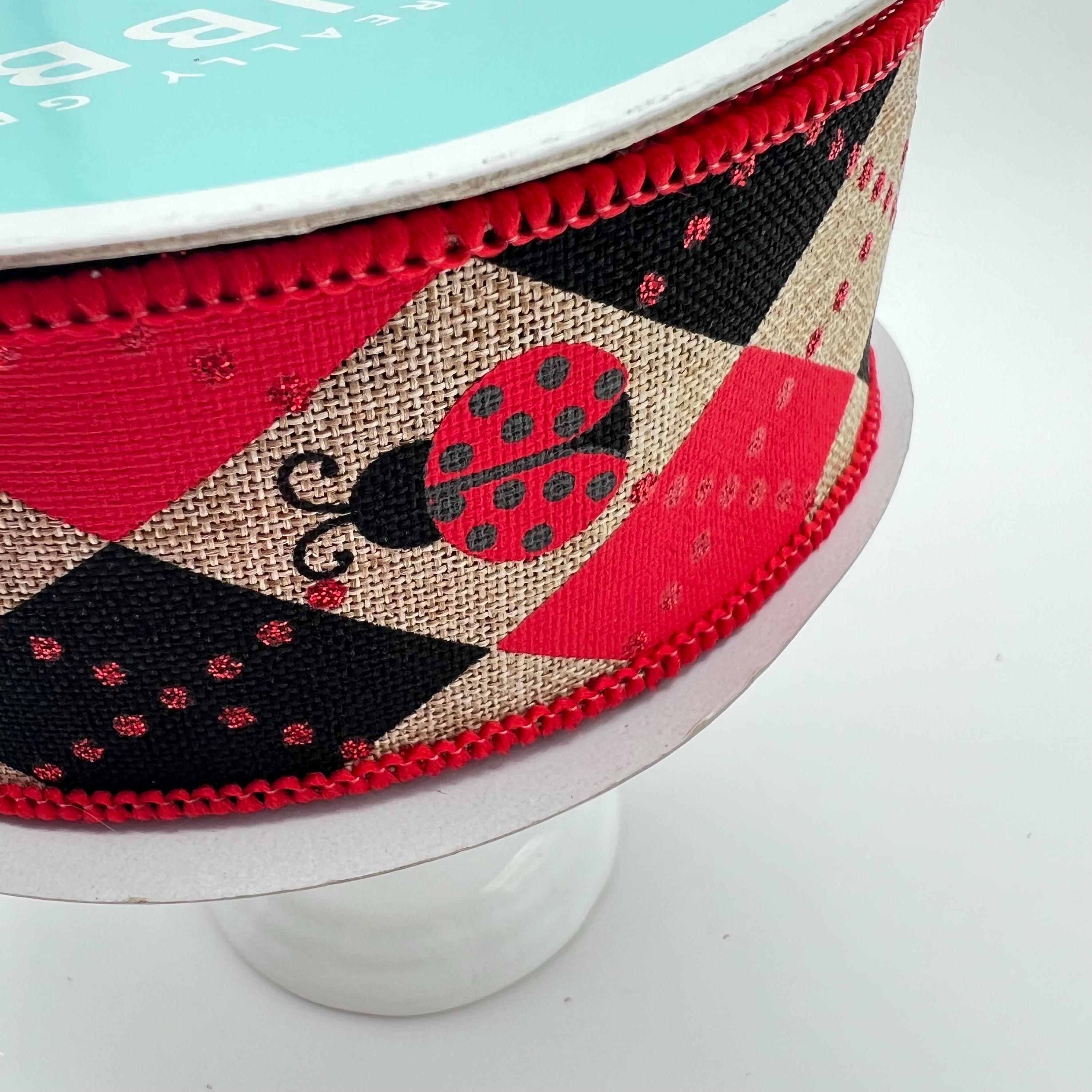 Ladybug Ribbon: Red, Black Argyle on Beige - 1.5" X 10 Yards - Etsy