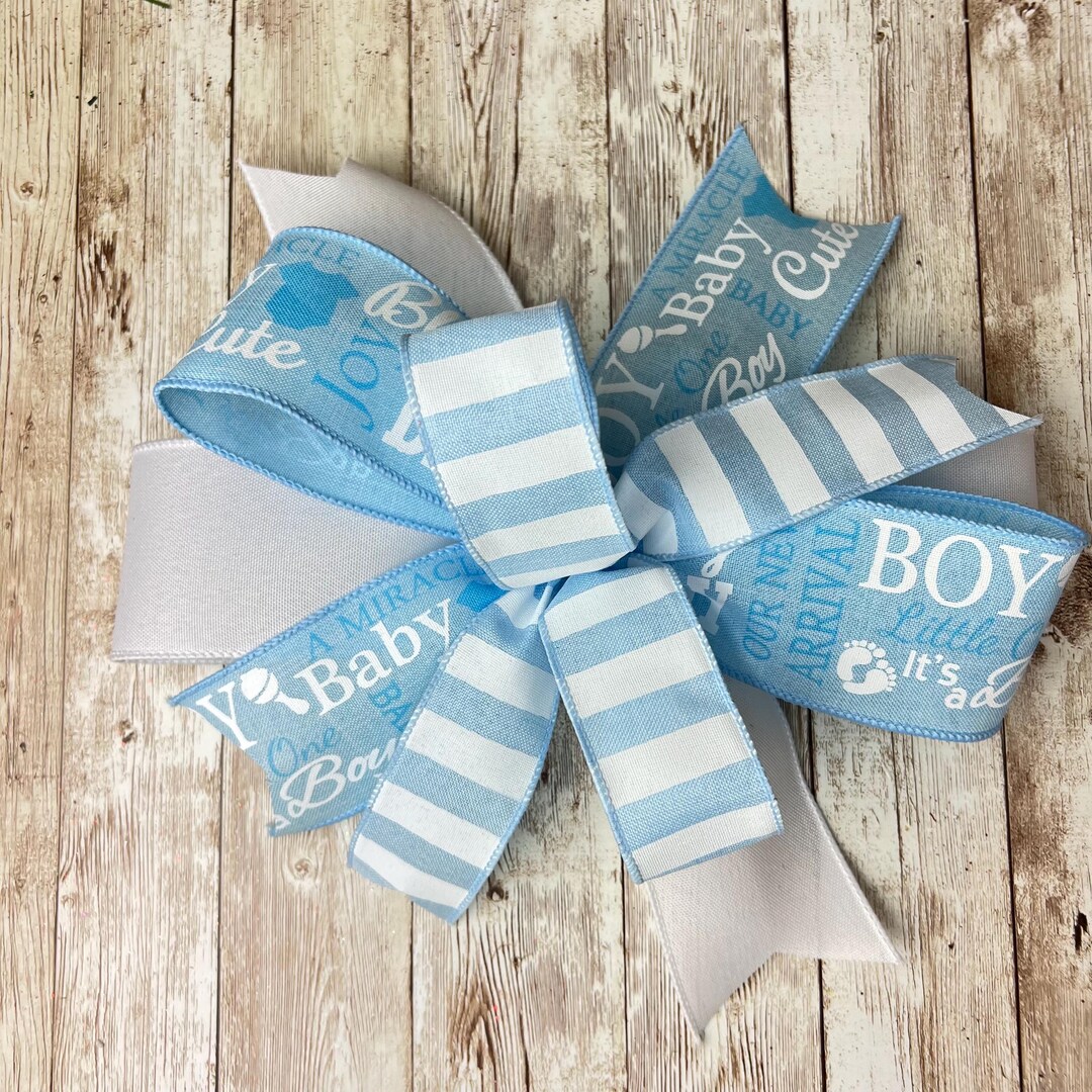 Baby Boy Bow, Baby Boy Shower Decoration, Baby Boy Gift Bow for Parents ...