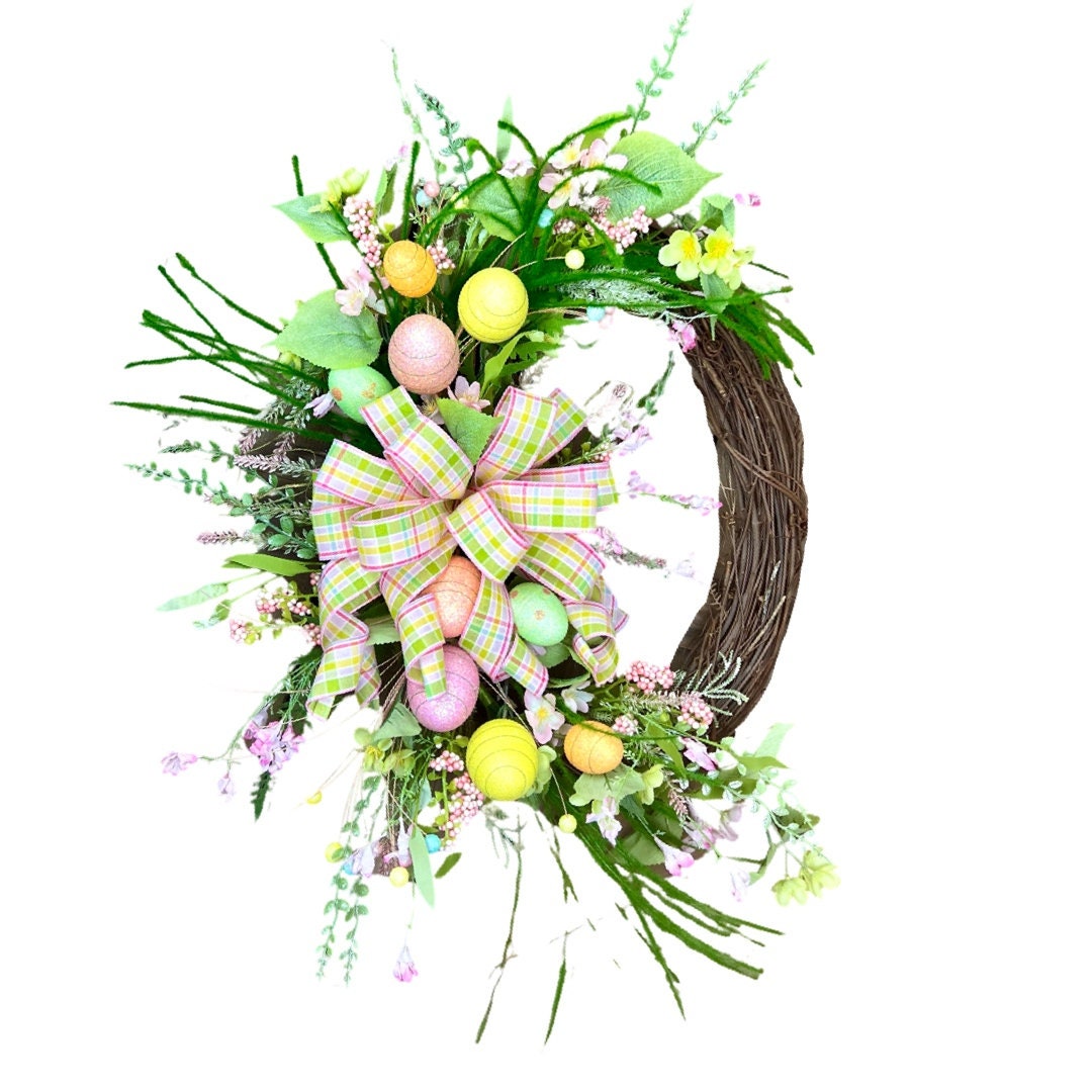 Easter Grapevine Wreath for Front Door, Grapevine Wreath for Easter ...