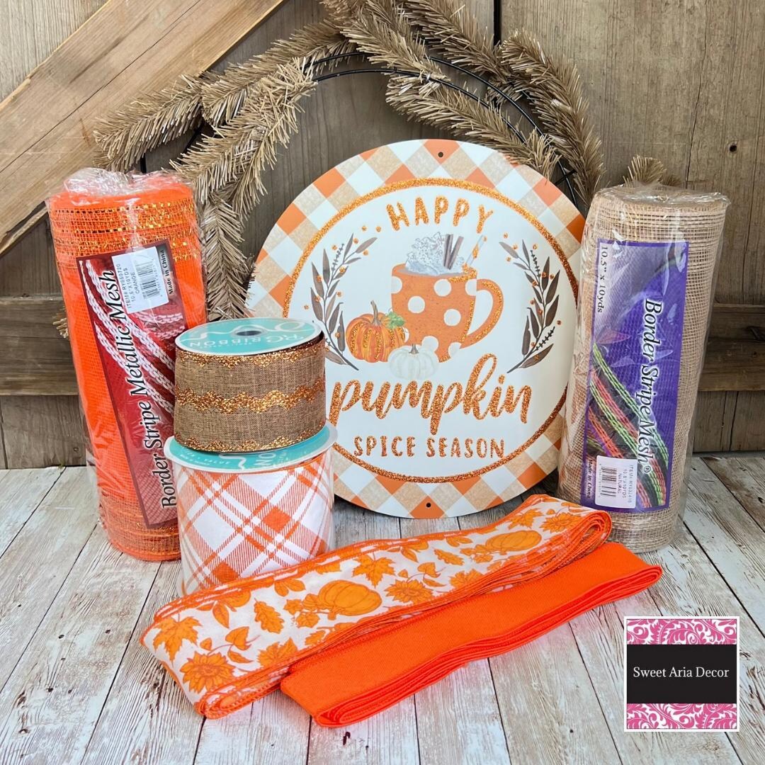 Fall Pumpkin Spice Wreath Kit, Large Fall Wreath Kit, Happy Pumpkin ...