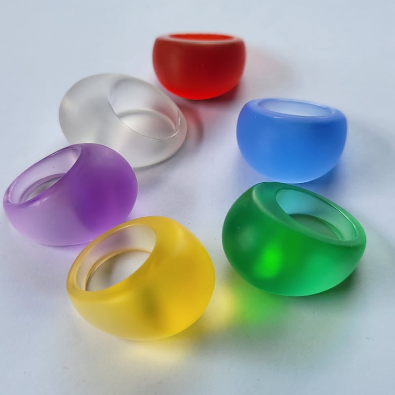 Chunky Glass Ring Green - Etsy