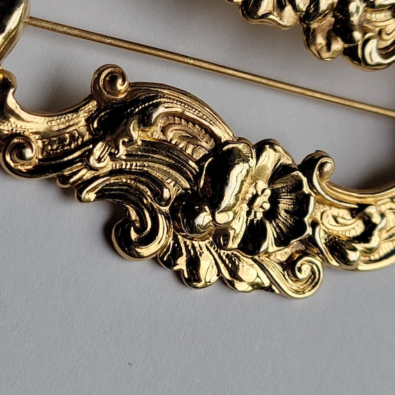 Antique / Vintage Ornate Floral Brooch / Pin Flowers … - Gem