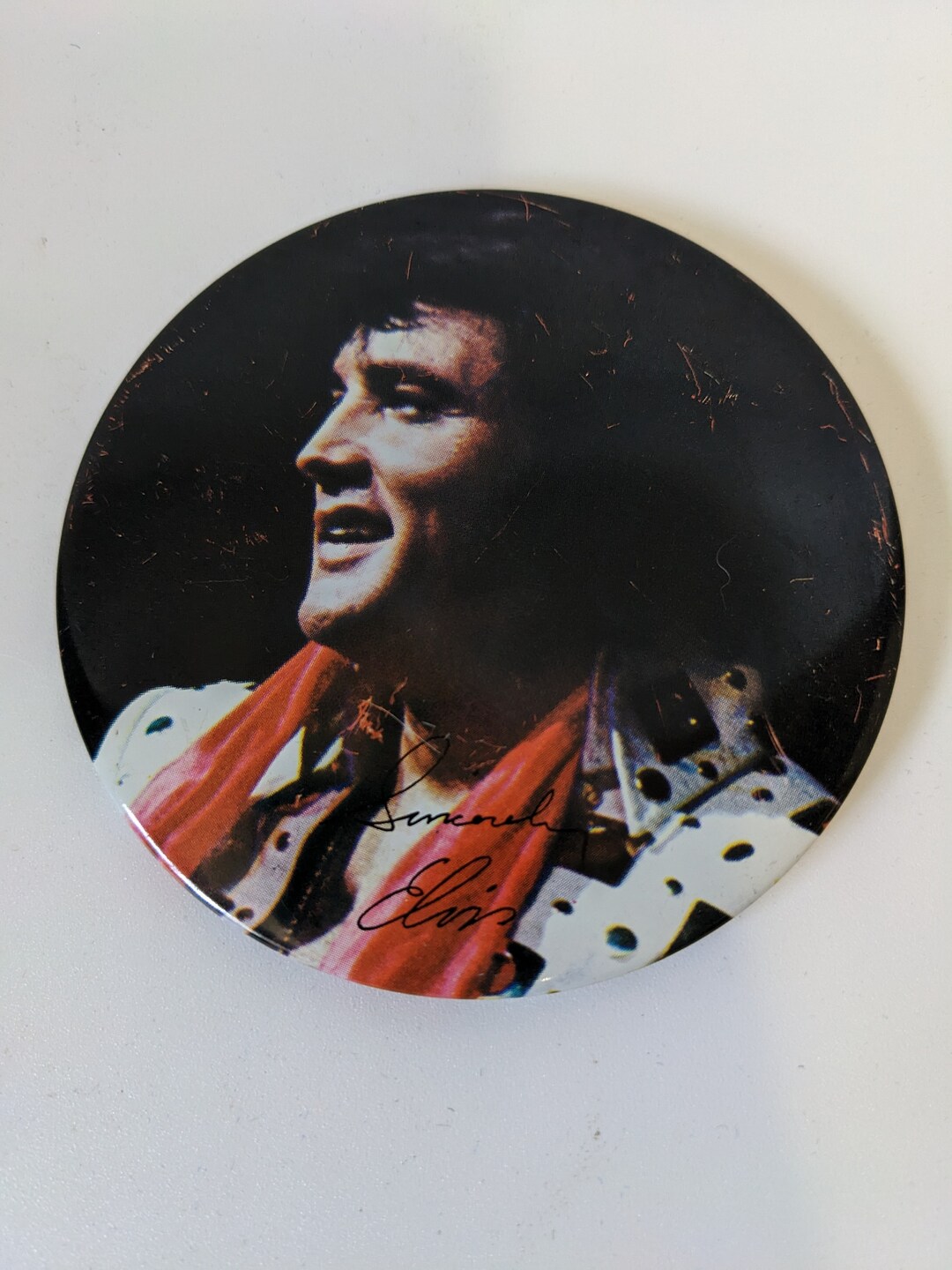 Vtg Elvis Pin Sincerely Elvis Presley Concert Collectible Pinback ...