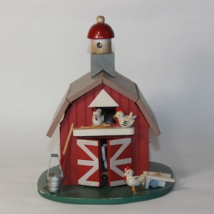 Vtg Midwest Wood Music Box Barn With Animals Red Barn Music | Etsy