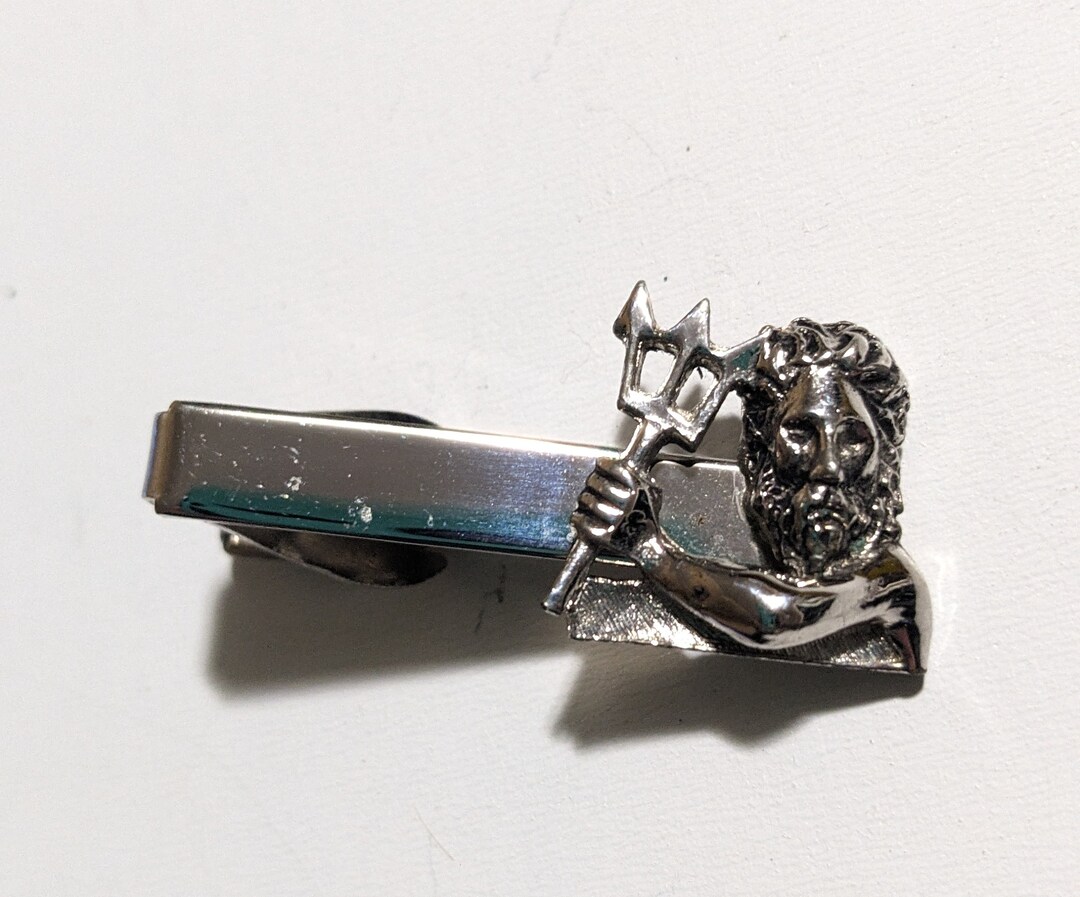 Vintage Poseidon Tie Bar Clip Nautical Cosplay King Neptune Trident USN ...