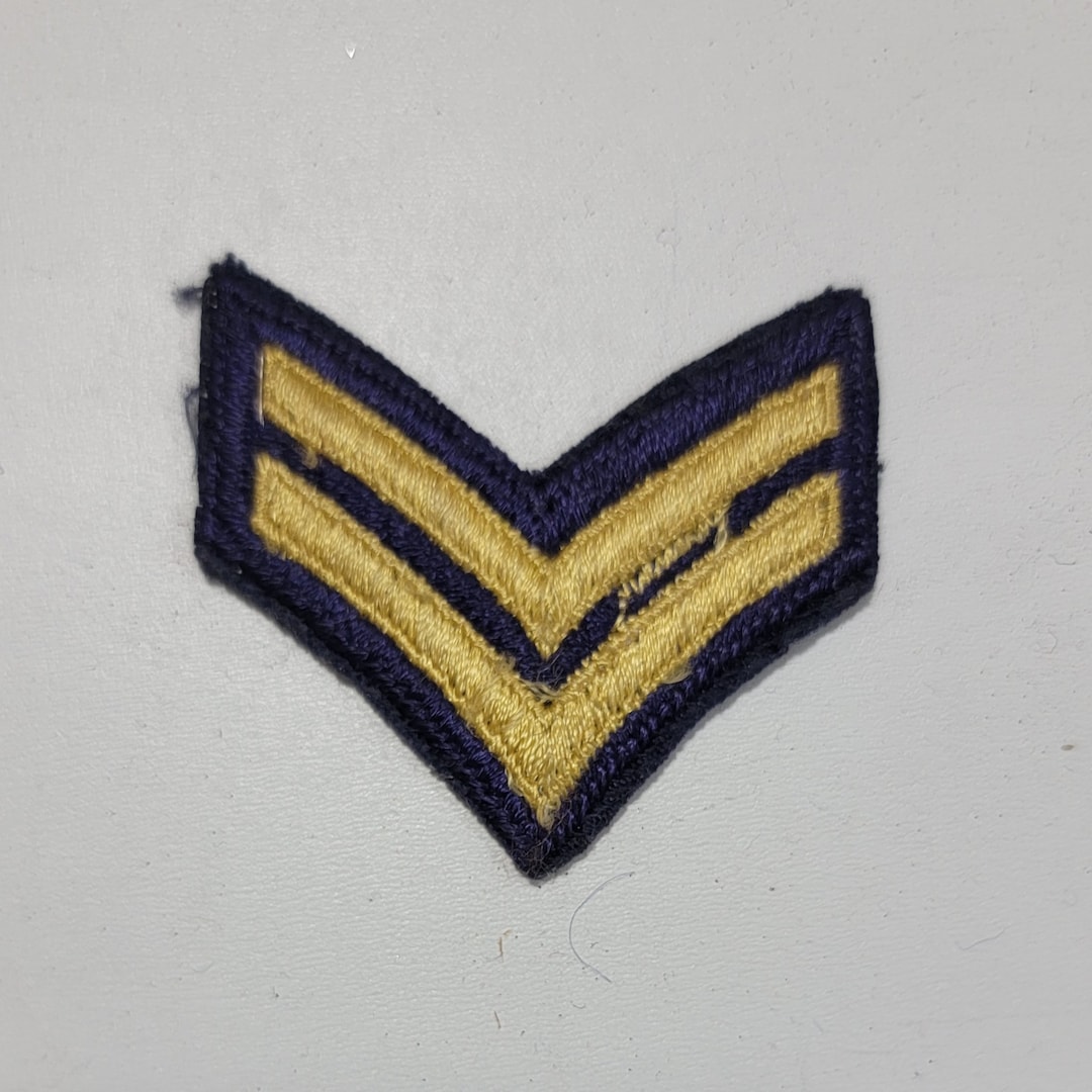 Vtg WWII US Army Cpl Corporal Navy Blue Patch Cheveron Patch Uniform ...