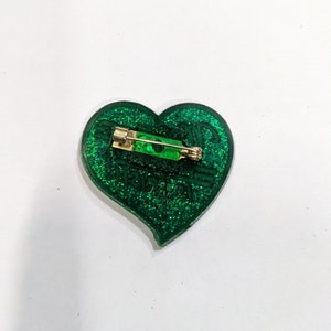 Vtg Irish Pin My Heart is Irish Green Glitter Heart Brooch St Patty ...