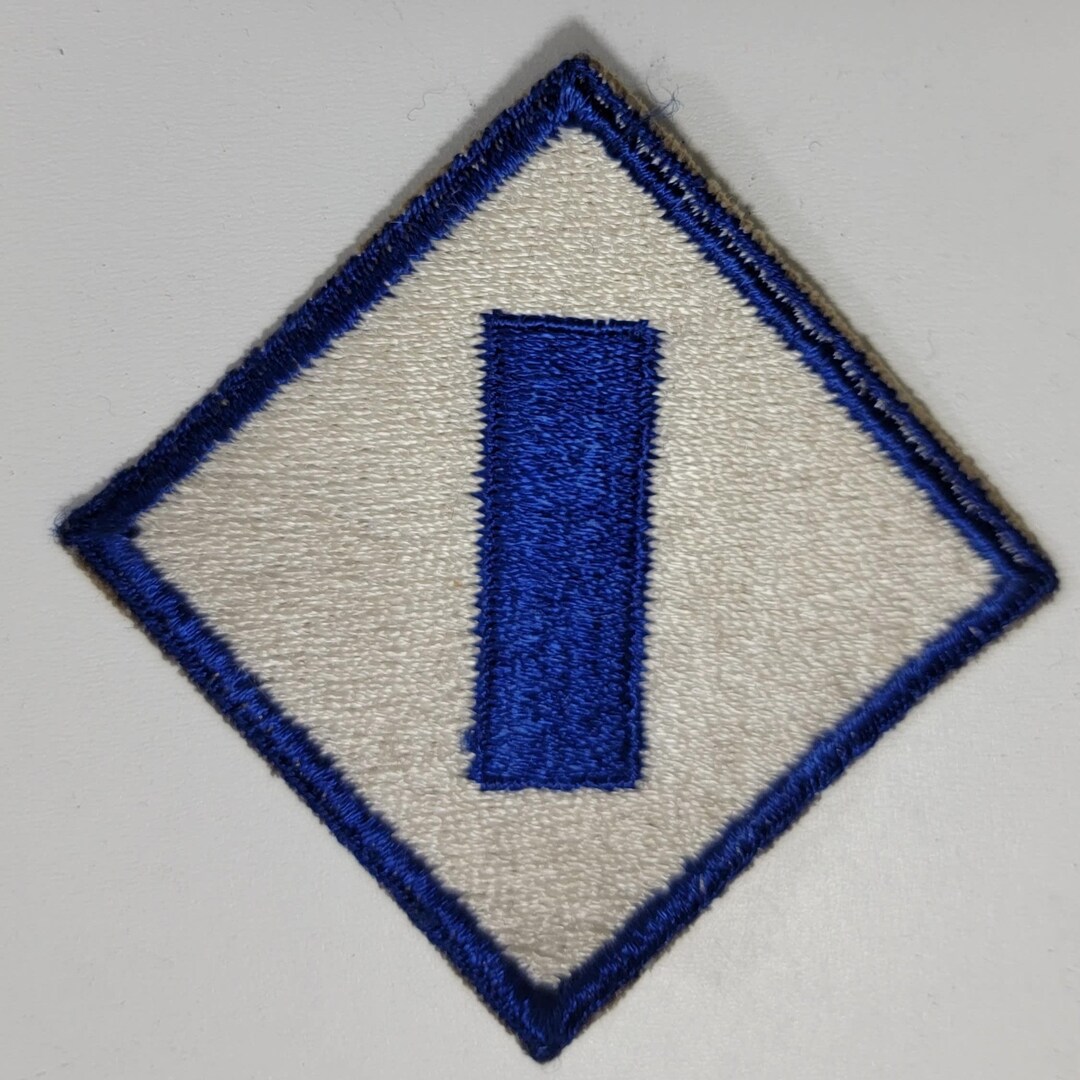 WW2 US Army 1ST Service Command Patch Cut Edge OD White Back Military ...