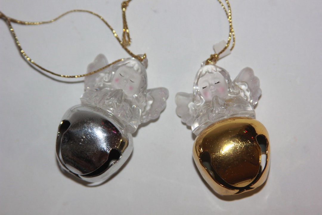 Vtg Praying Angel Bell Ornaments - Angel Bell Figurine Christmas Decor ...