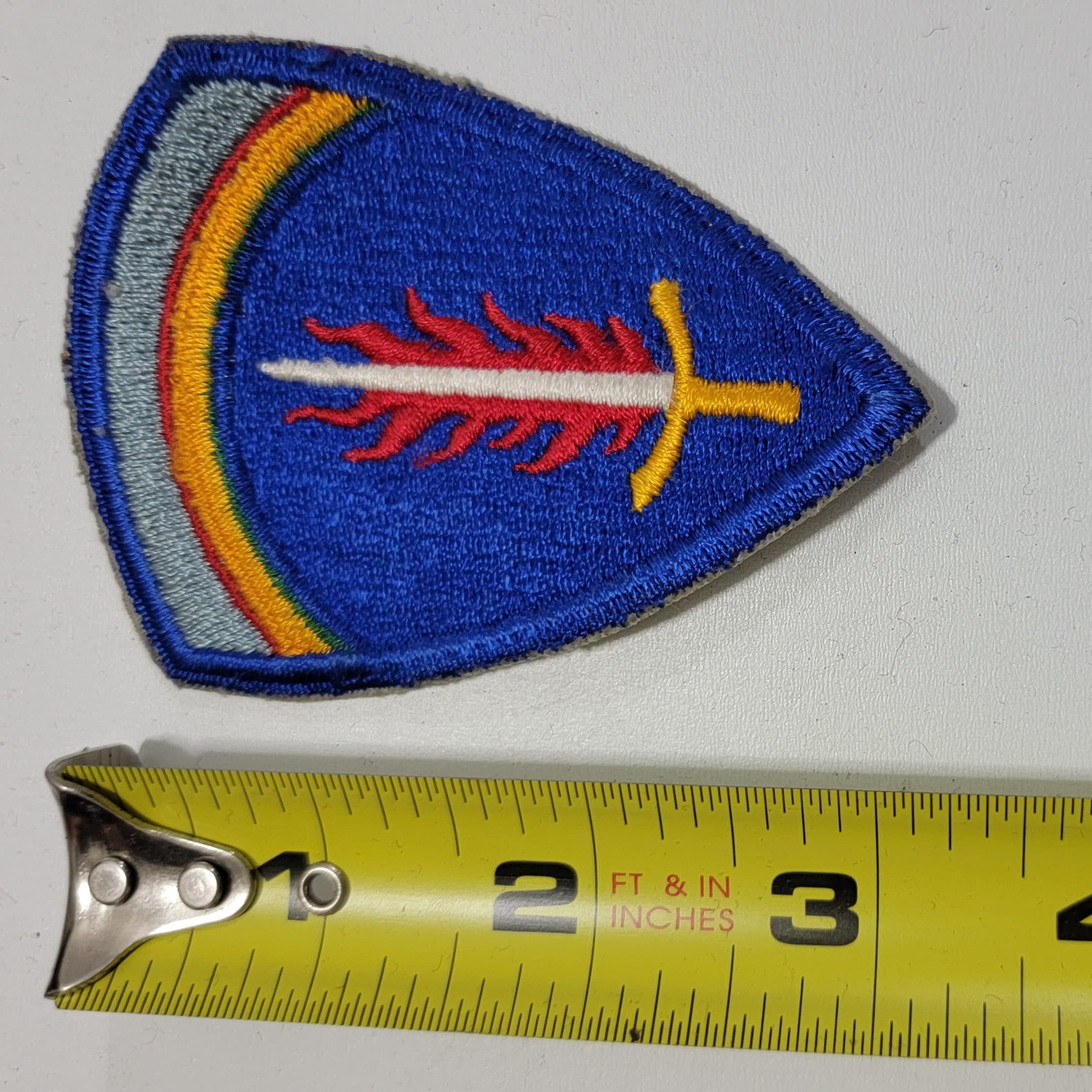Vtg US Army in Europe Flaming Sword of Freedom Patch Rainbow WWII Era ...