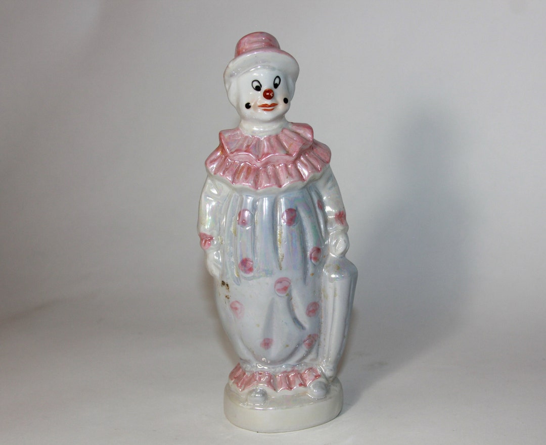 Vintage Clown Figurines Figure Clown in Polka Dots Vintage Pink/red ...