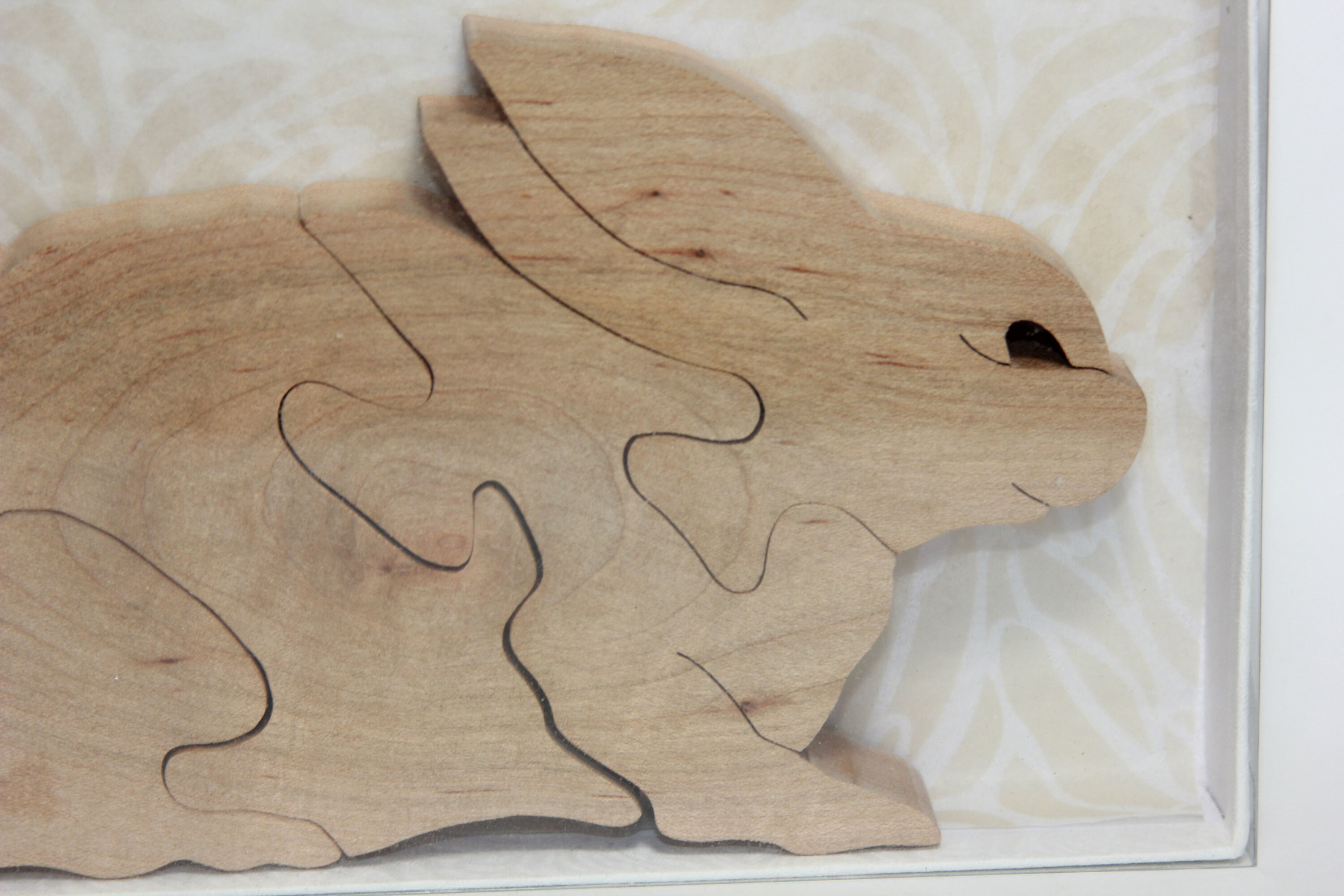 Vtg Wood Rabbit JIgsaw Puzzle Bunny Rabbit Jigsaw puzzle Gift Child Kid ...