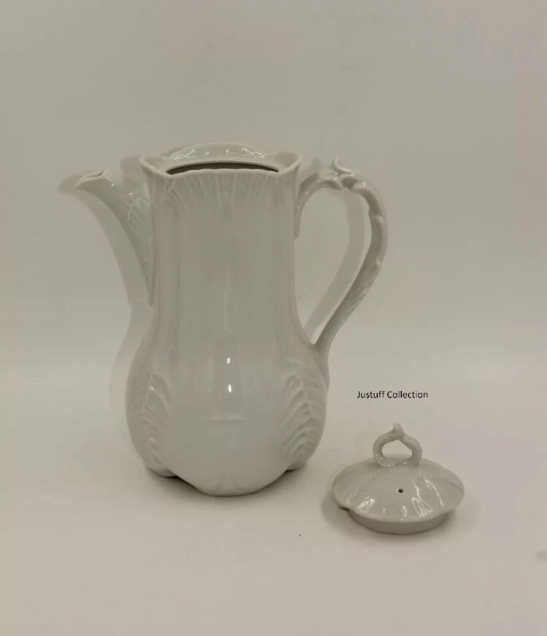 Maryland China White Leaf Pattern Teapot - Etsy