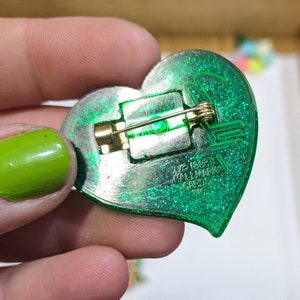 Vtg Irish Pin My Heart is Irish Green Glitter Heart Brooch St Patty ...