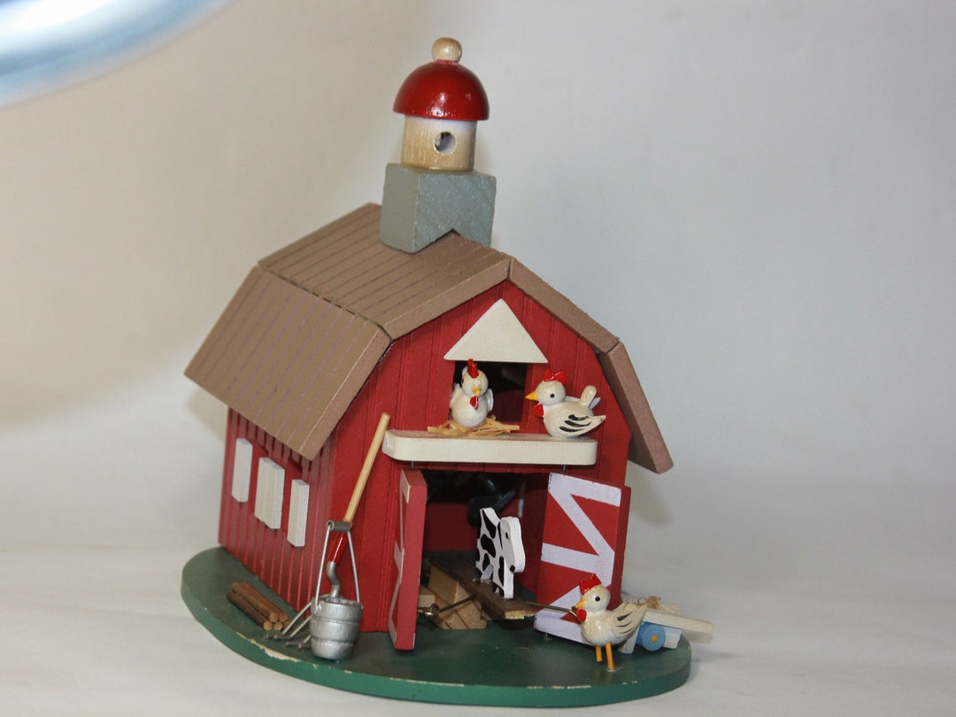 Vtg Midwest Wood Music Box Barn With Animals Red Barn Music - Etsy