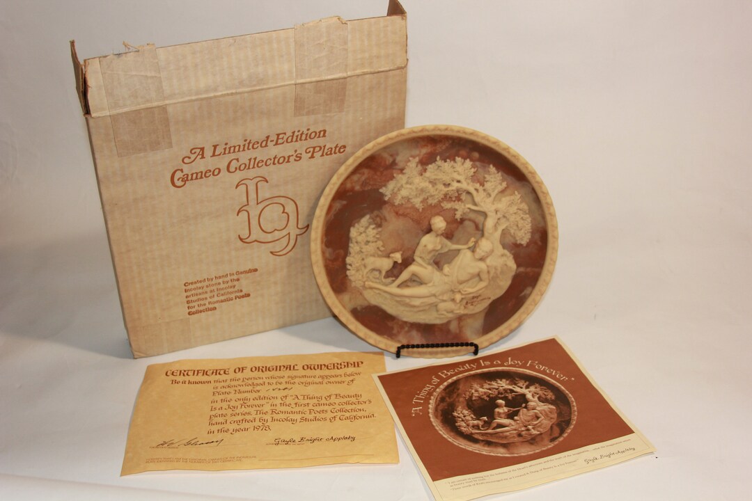 Incolay Cameo Collector Plate "a Thing of Beauty is a Joy Forever ...