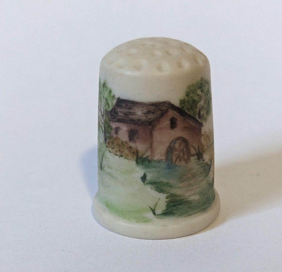 Vtg Old Mill Thimble Farm Millard Creek Knick Knack Hand Painted ...