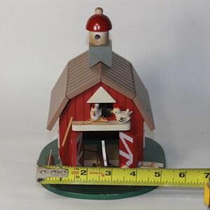 Vtg Midwest Wood Music Box Barn With Animals Red Barn Music | Etsy