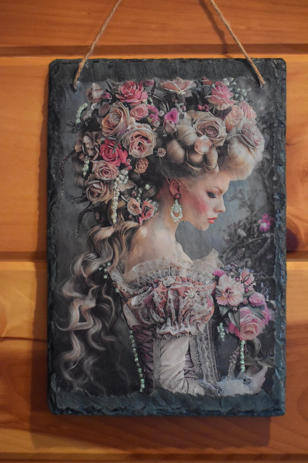 Slate Art Sign, Victorian Woman, Victorian Clothing, Stunning Wall ...