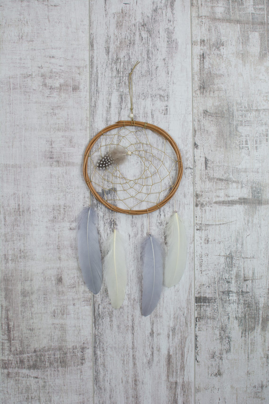 Wall Hanging Dream Catcher Gray and Cream Boho Dream Catcher | Etsy