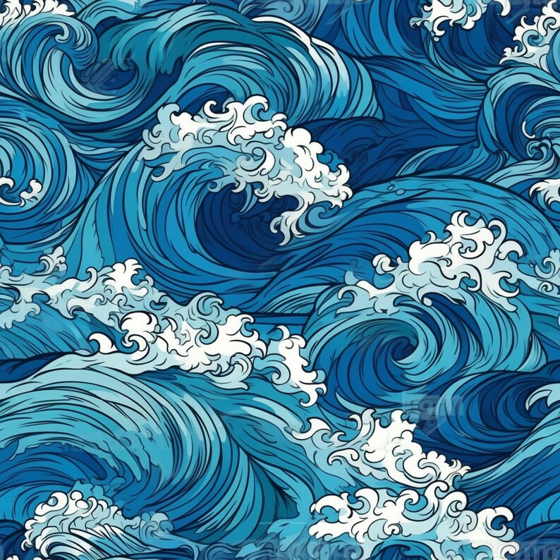 Wave Printable Tile - Etsy
