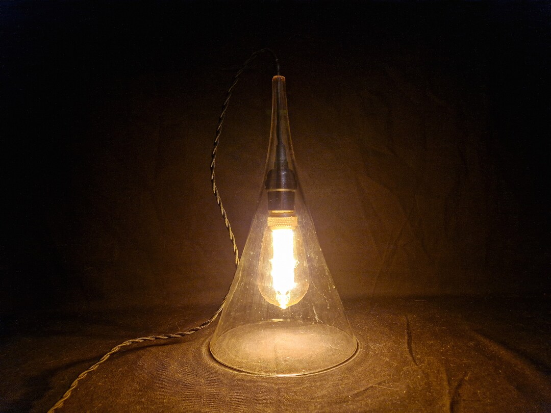 Unique Decorative Glass Funnel Lamp. Table or Hanging Lamp. - Etsy