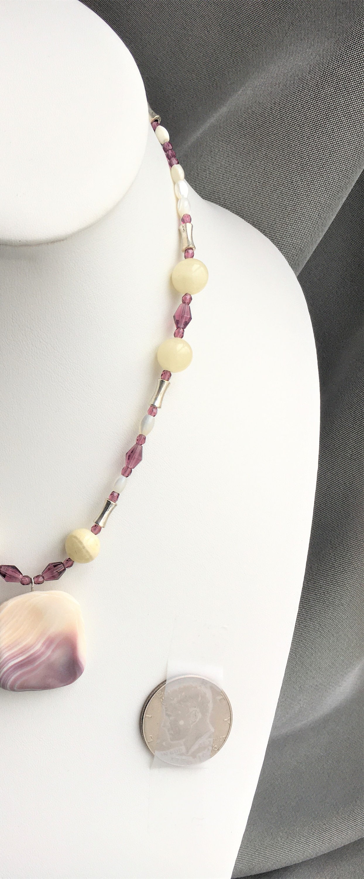 Wampum Seashell Necklace Hand-crafted With White Banded - Etsy UK