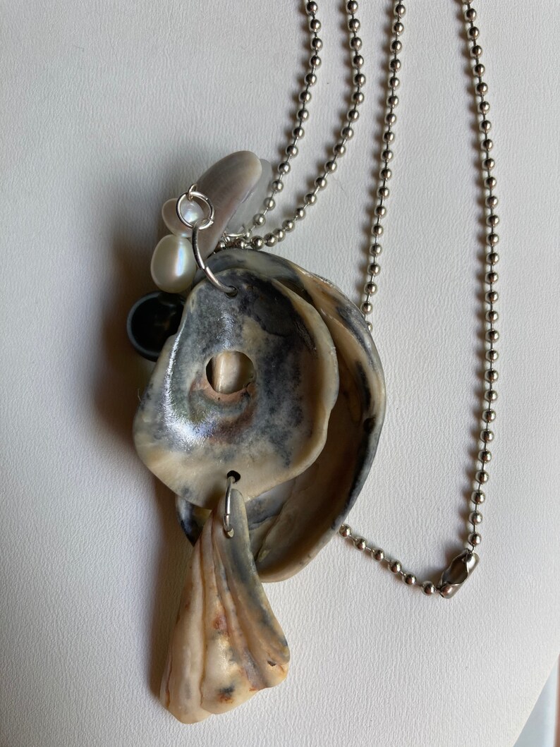 Sea Shell Pendant Necklace Ocean Shells Clustered With - Etsy