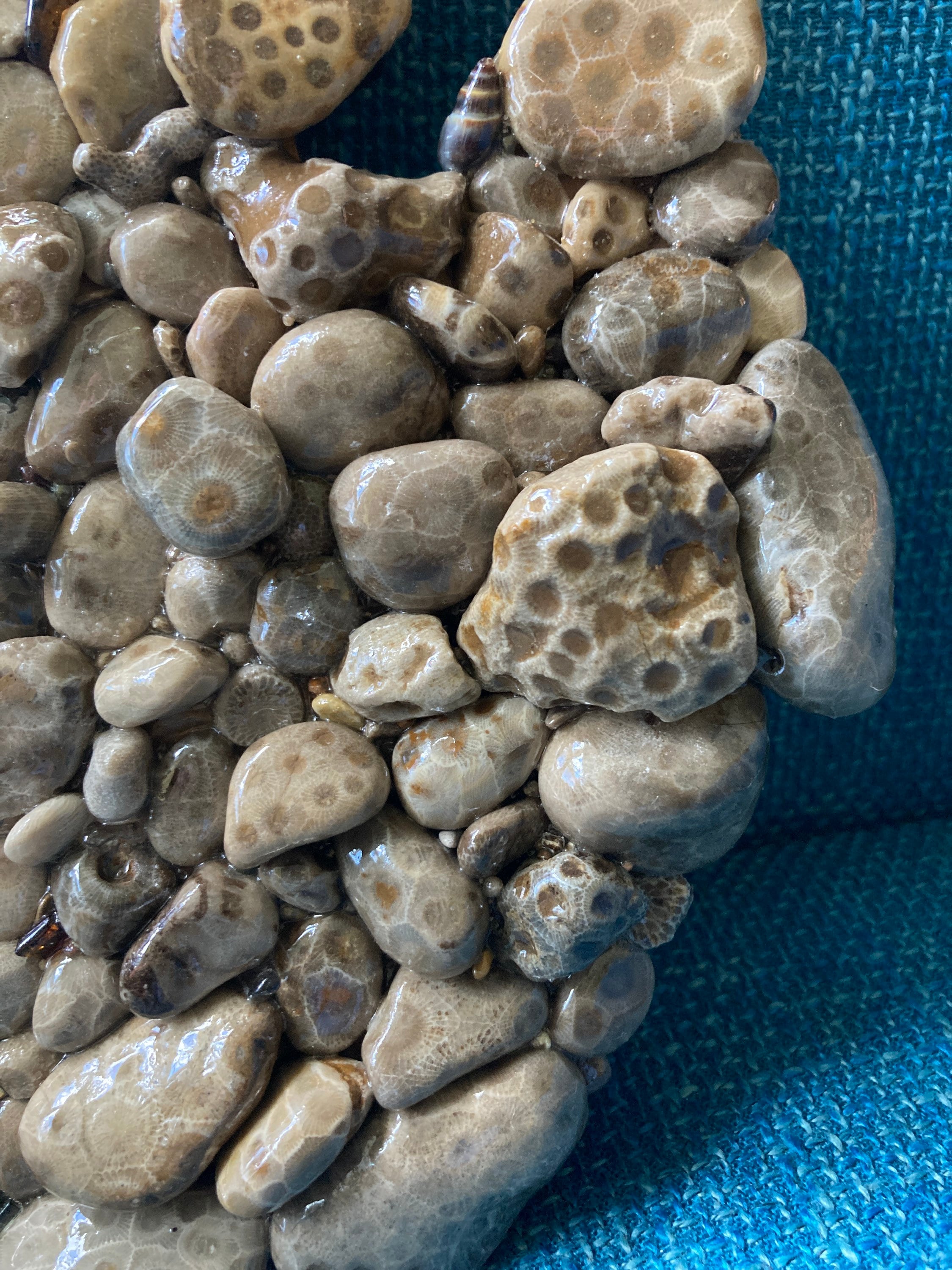 Petoskey Stones State of Michigan Wall Art, Great Lakes Rocks Wall ...