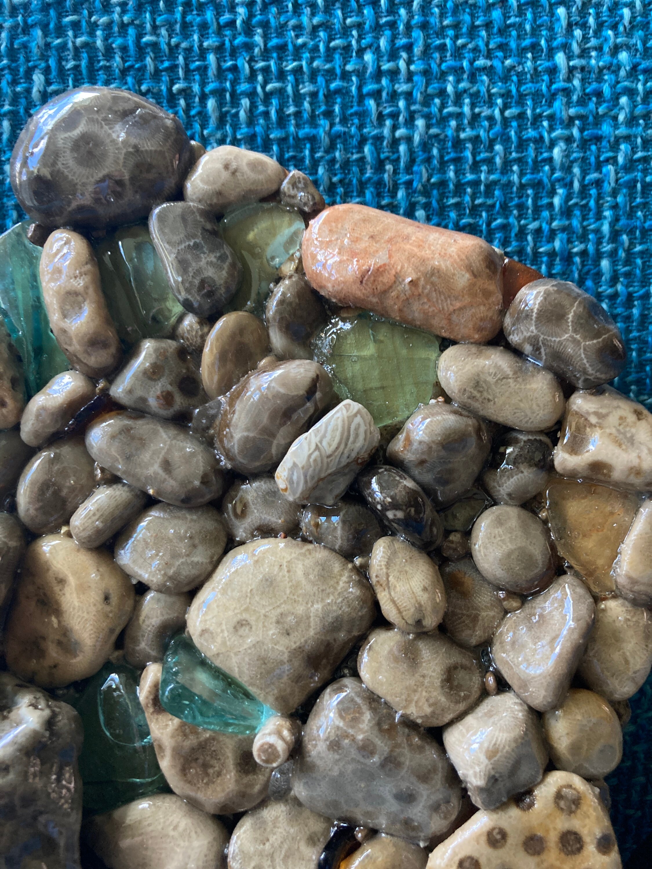 Petoskey Stones State of Michigan Wall Art, Great Lakes Rocks Wall ...