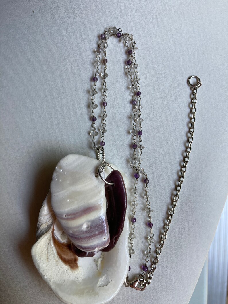 Wampum Seashell Pendant Necklace, Ocean Shells Clustered With a ...