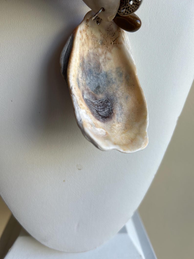 Sea Shell Pendant Necklace, Ocean Shells Clustered, a Sterling Plated ...