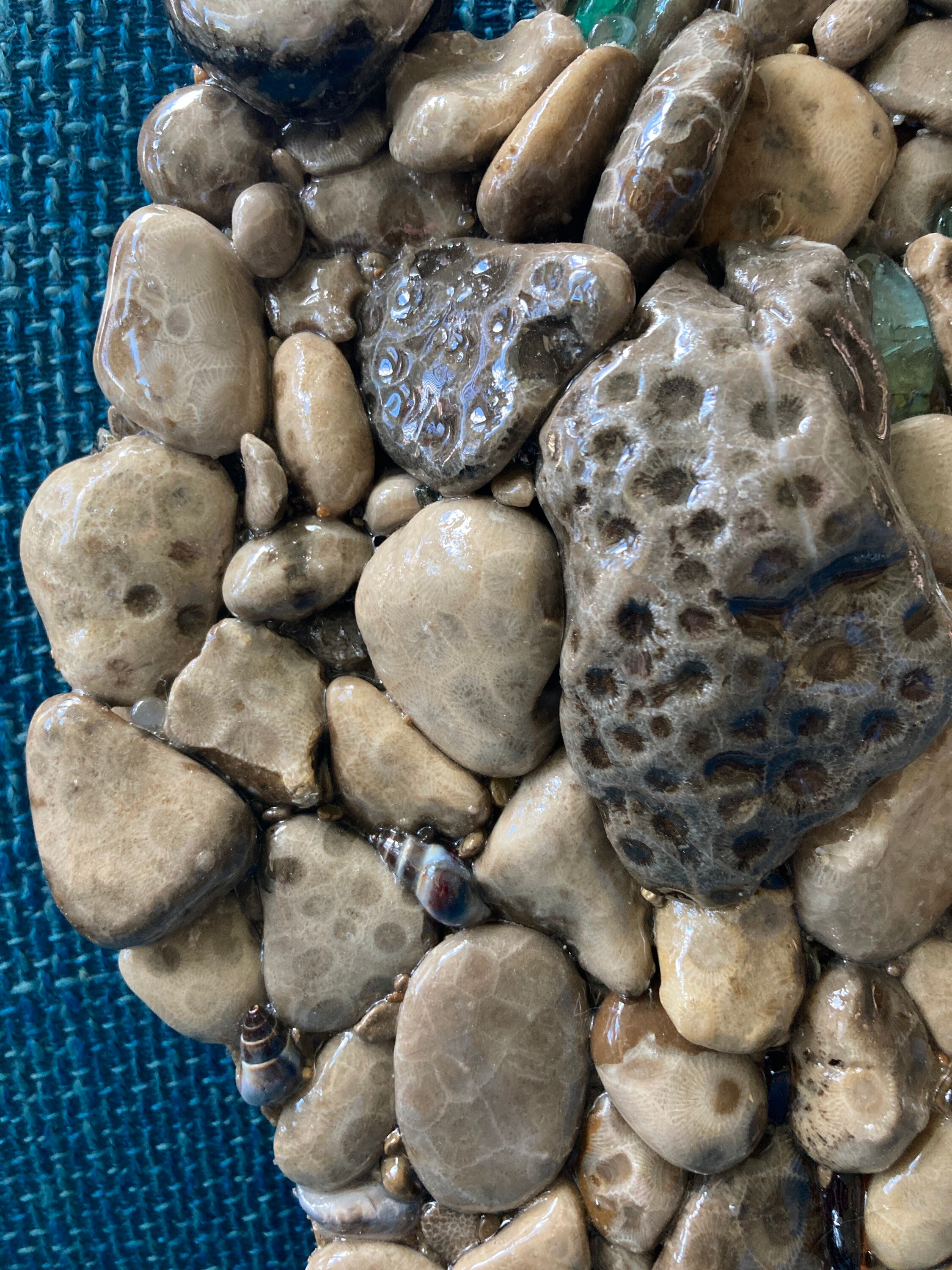 Petoskey Stones State of Michigan Wall Art, Great Lakes Rocks Wall ...