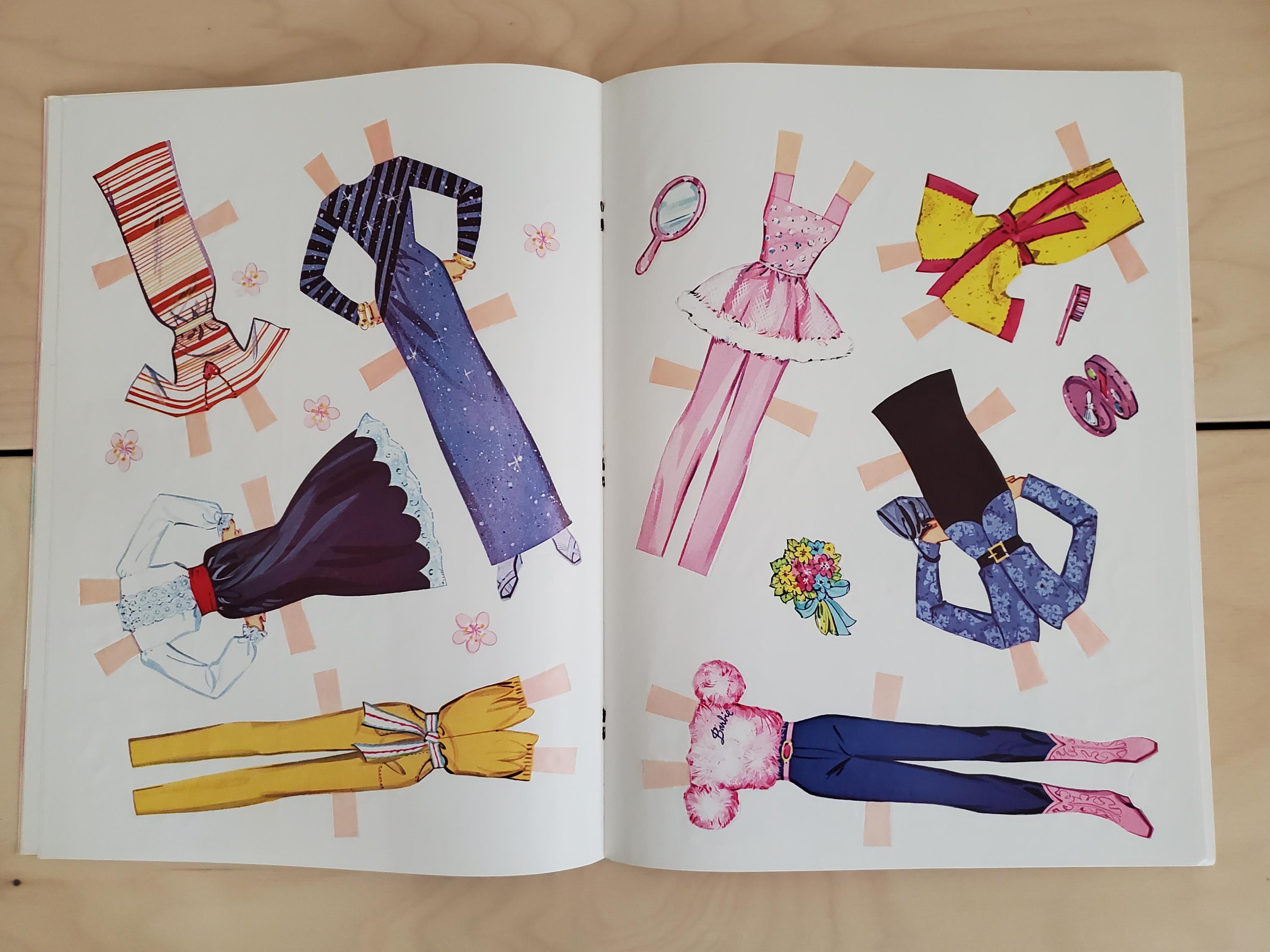 Rare NEW Barbie Paper Doll Pink & Pretty, Fold Out Playscene With Dolls ...