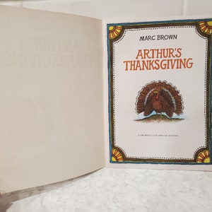 Arthur's Thanksgiving by Marc Brown, Vintage 1983 Arthur Adventure ...