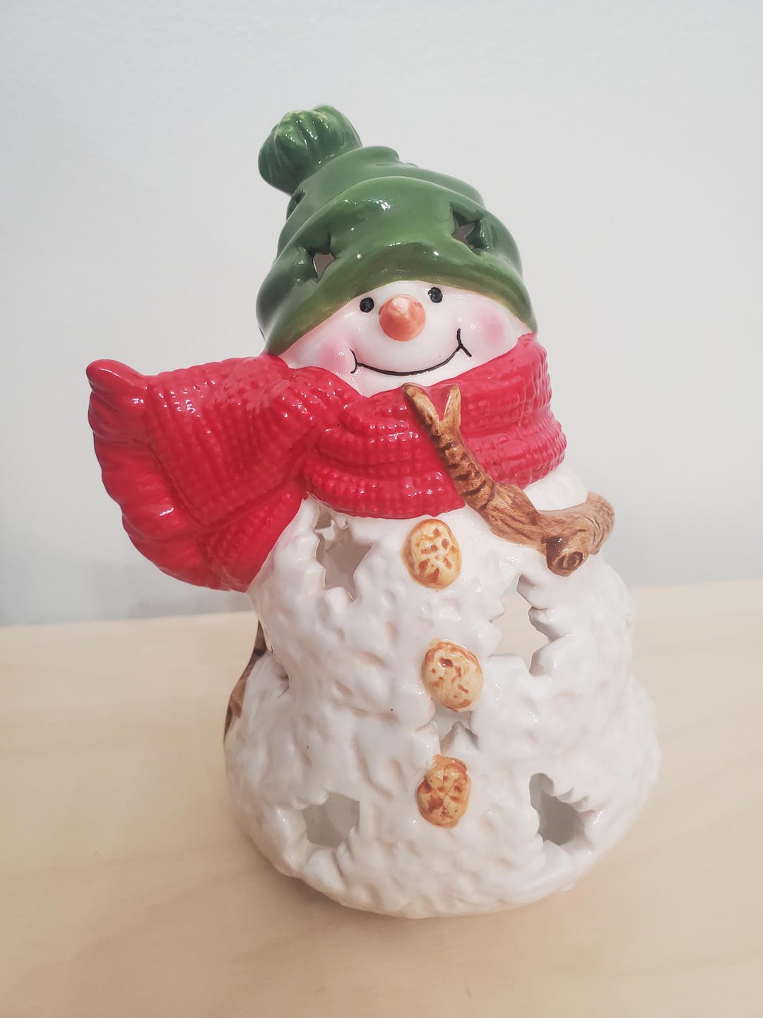 Vintage 90s / Early 2000's Hallmark Mitford Snowman Tea Light Candle ...