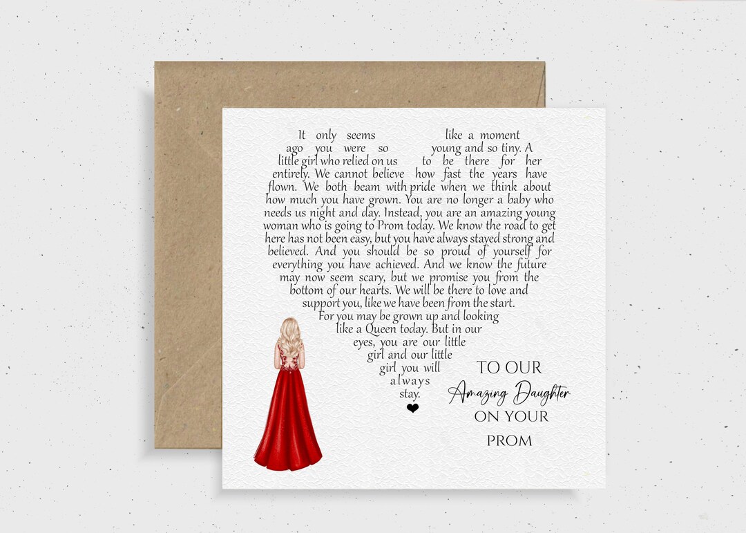 Personalised Daughter Prom Card - Congratulations on Your Prom - Prom ...