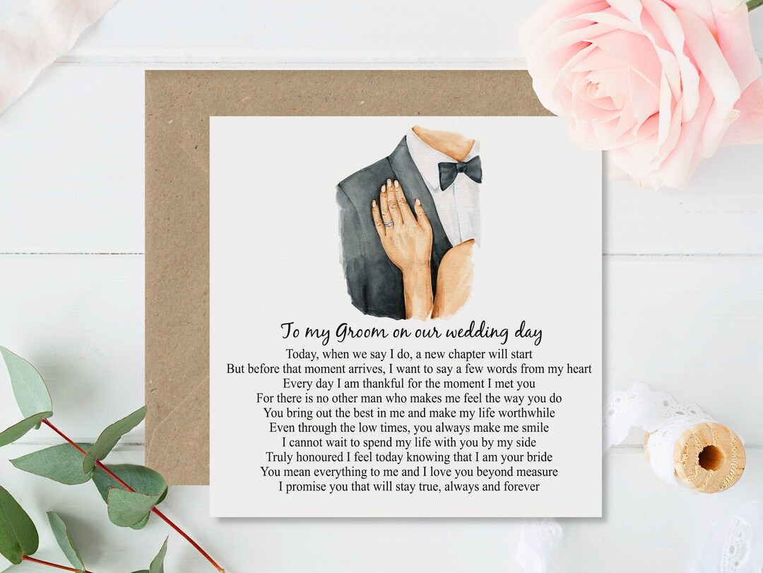 To My Groom Card - Husband to Be Card - Husband on Our Wedding Day Card ...