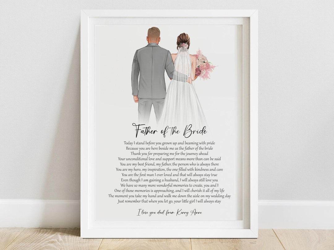 Customised Father of the Bride Poem Print Gift (UNFRAMED) - Etsy