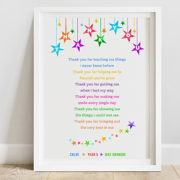 Teacher Assistant Poem - Etsy UK