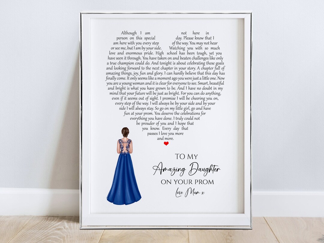 Letter From Heaven - Daughter on Your Prom - Prom Poem Print - Memorial ...