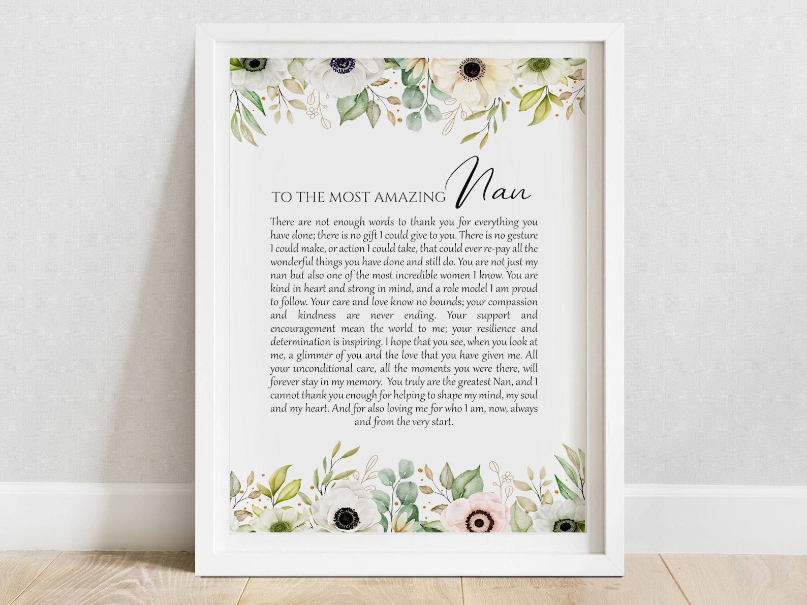 Heartfelt Nan Print - Nan Poem - Keepsake Gift for Nan - Letter to Nan ...